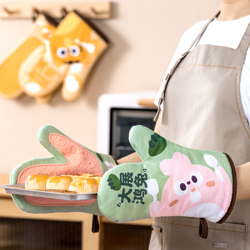 LifeVC丽芙家居官方商城:硅胶隔热手套（大展鸿兔-2只装） |防烫手套